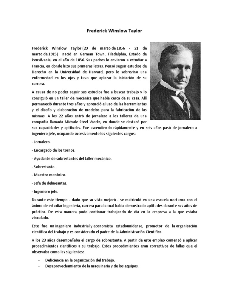 Frederick Winslow Taylor Oficial | PDF | Science | Ciencia (general)