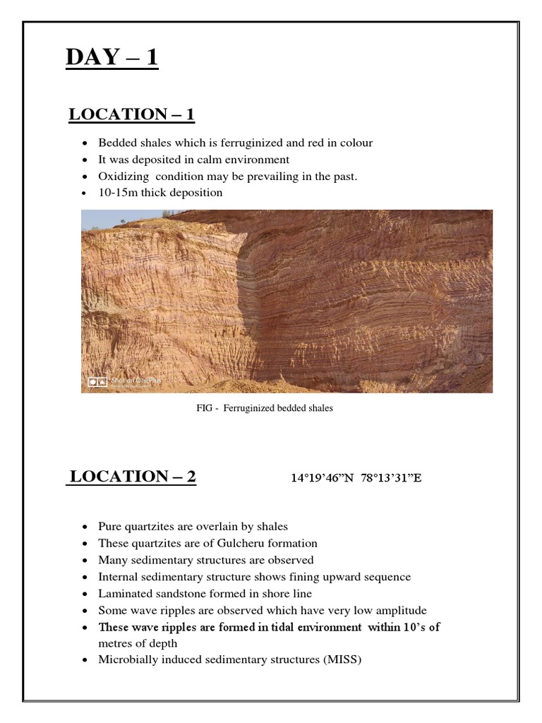 Location - 1: FIG - Ferruginized Bedded Shales | PDF | Sedimentary Rock ...