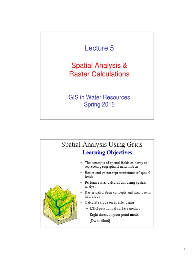 Spatial Analysis & Raster Calculations | PDF | Geographic Information ...