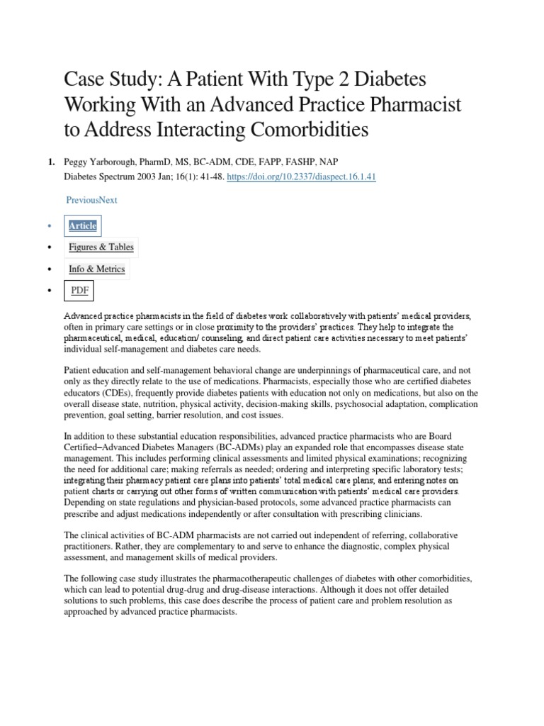 Case Study | PDF | Pharmacist | Cholesterol