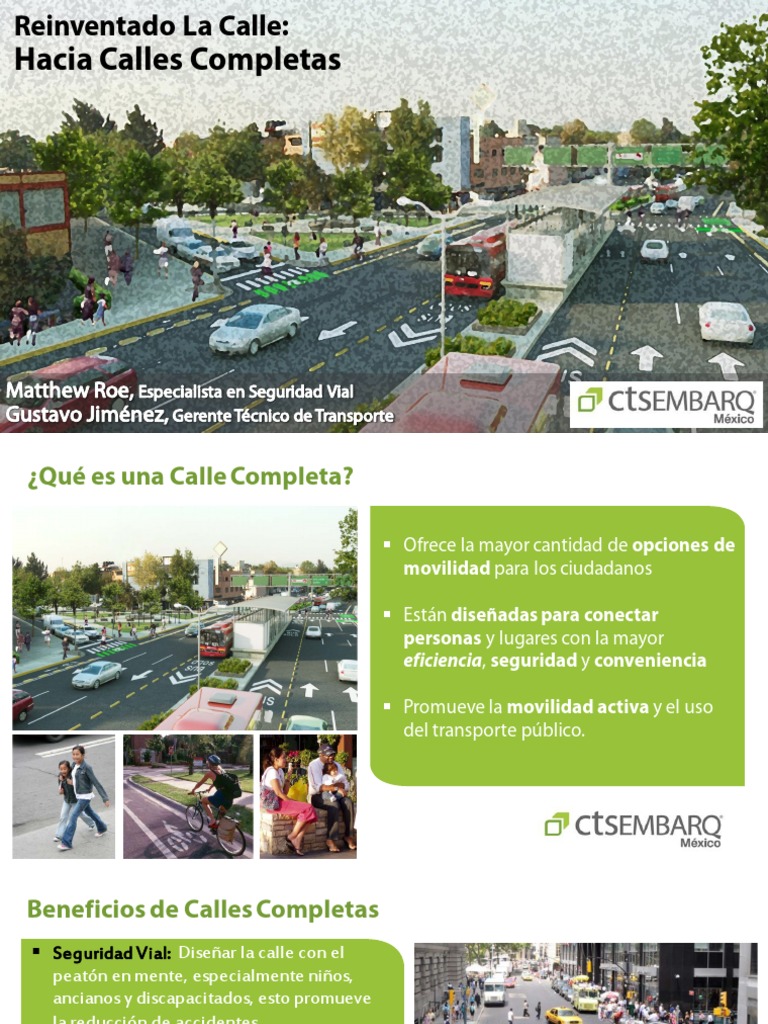 Calles Completas: Diseño y Beneficios | PDF | Peatonal | Diseño