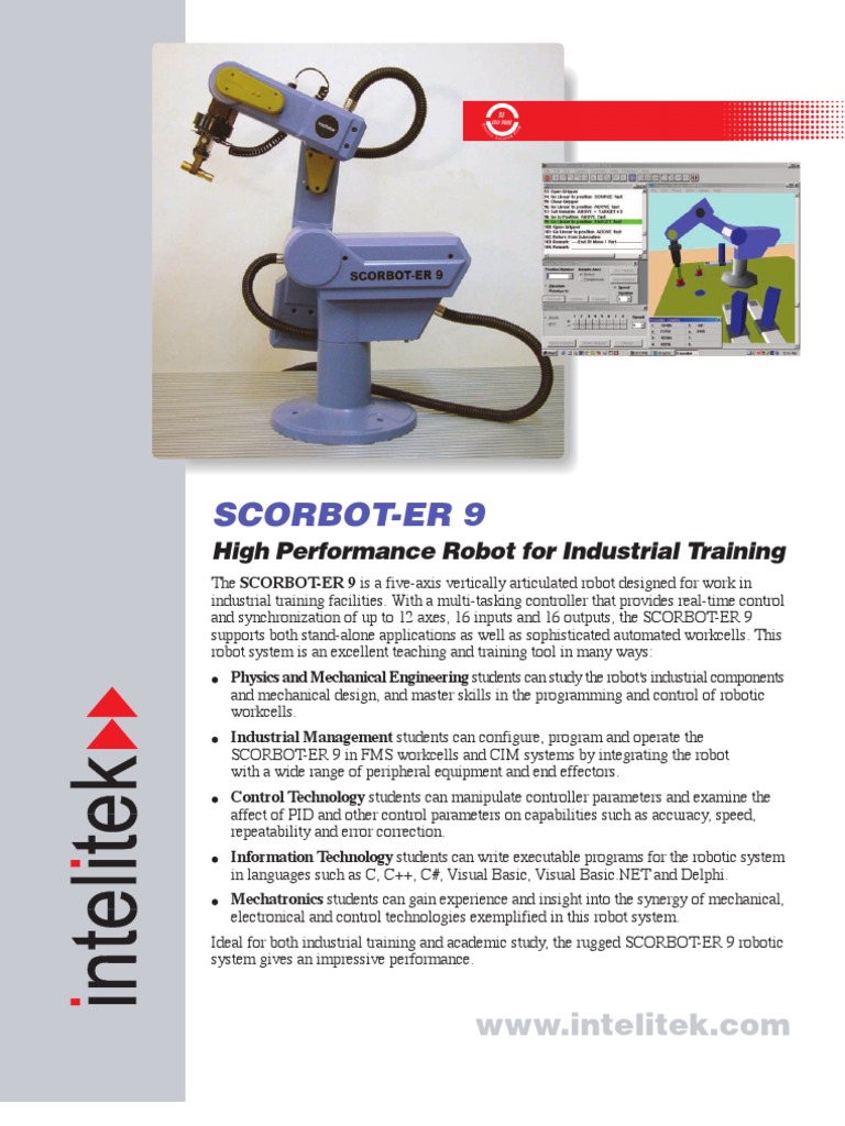 Especificaciones Tecnicas Scorbot ER-9 | PDF | Servomechanism | Control ...