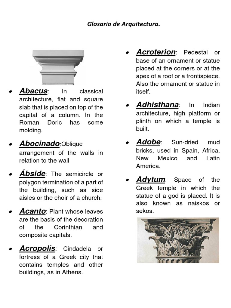 Glosario de Arquitectura | PDF | Masonry | Column