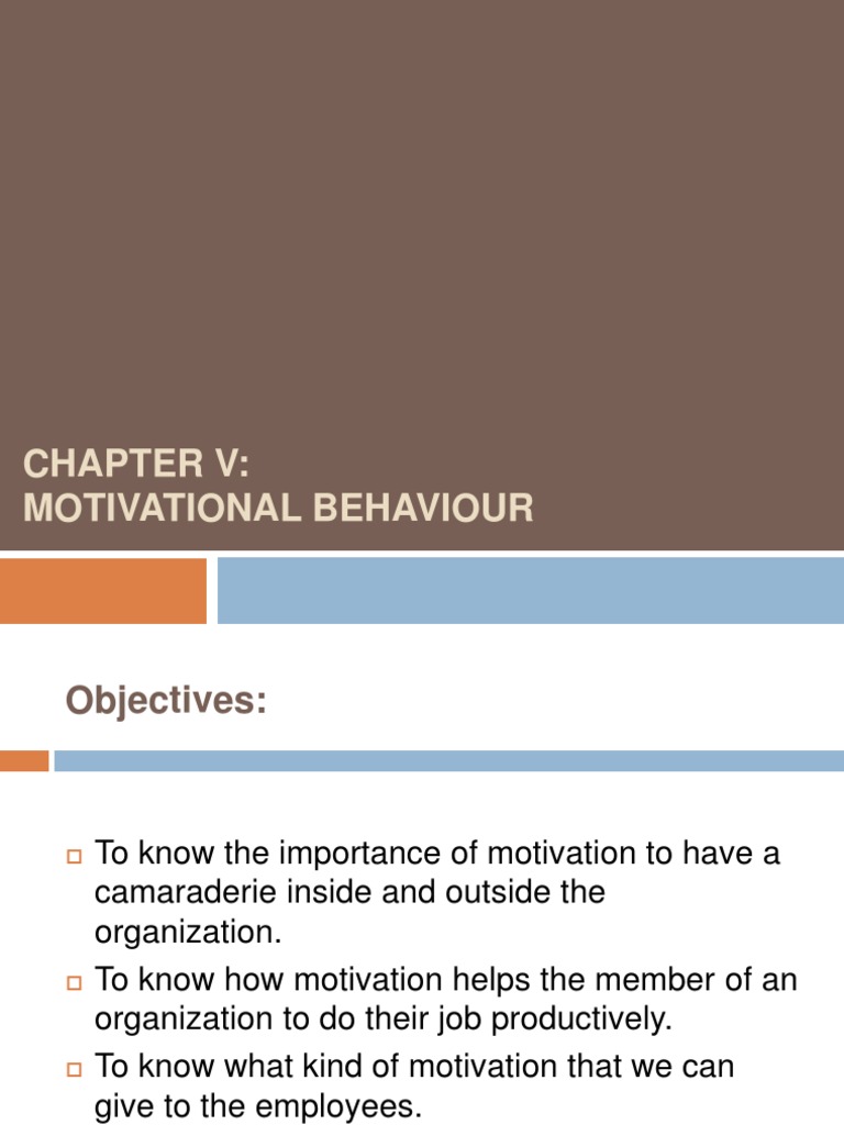 Motivational Behavior | PDF | Motivation | Motivational