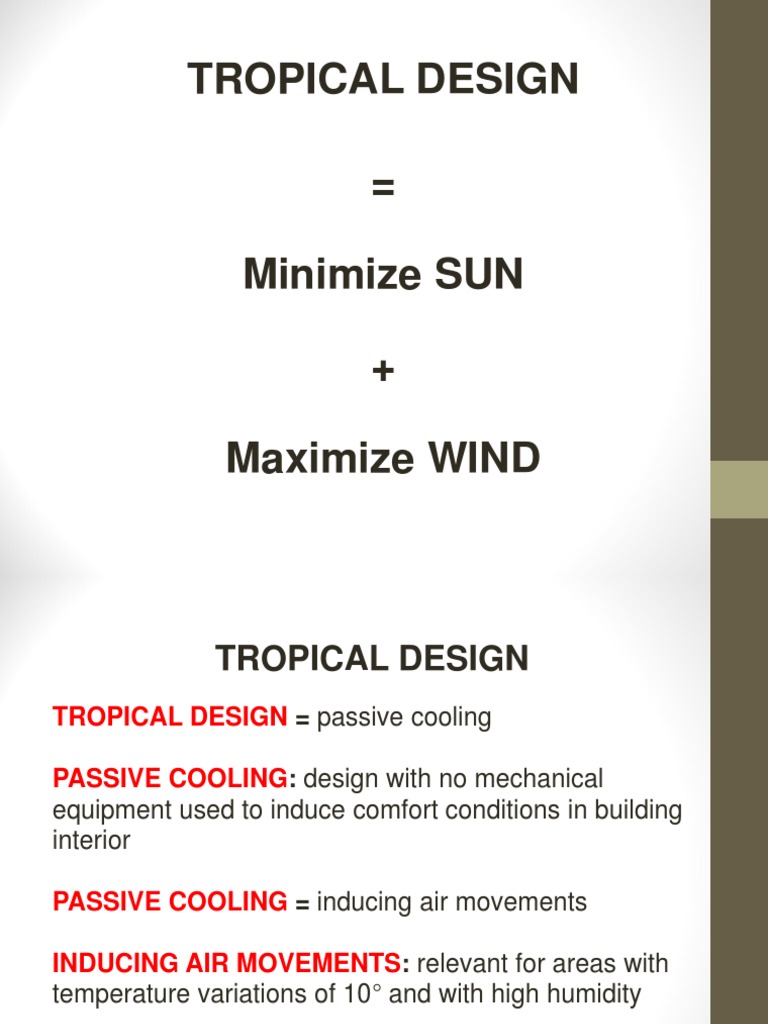 Tropical Design Lecture-DONE | PDF | Climate | Humidity
