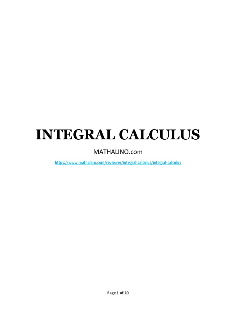 Intergal Calculus | PDF | Integral | Fraction (Mathematics)