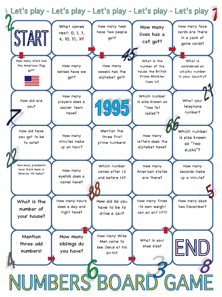 Numbers Board Game Fun Activities Games Games Warmers Coolers - 12657 ...