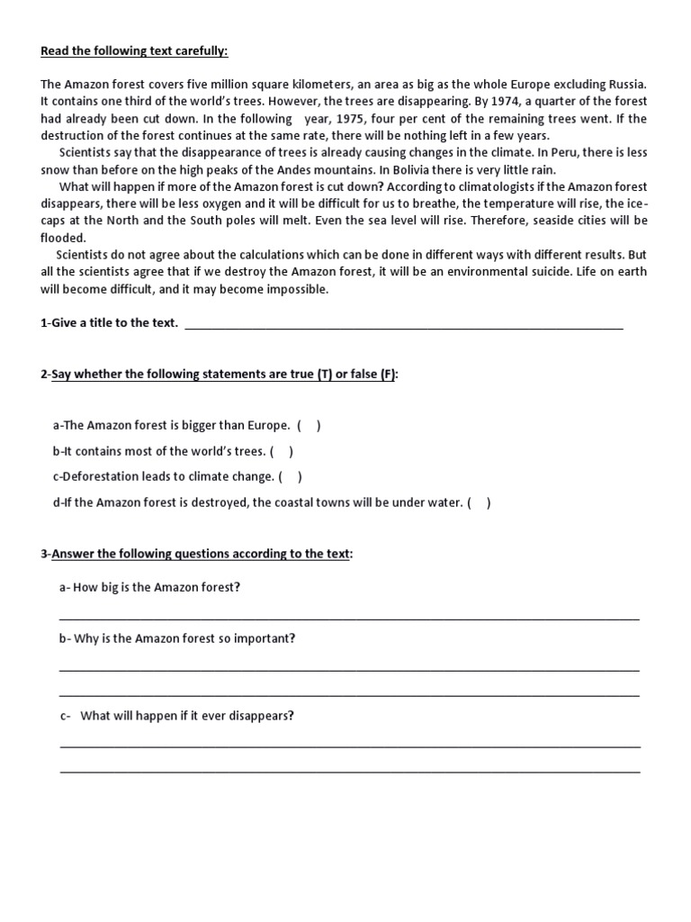 Read The Following Text Carefully | PDF