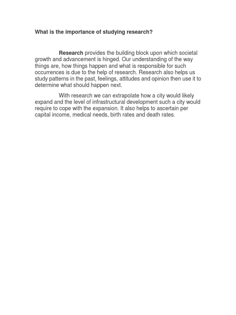 What Is The Importance of Studying Research? | PDF | Science & Mathematics