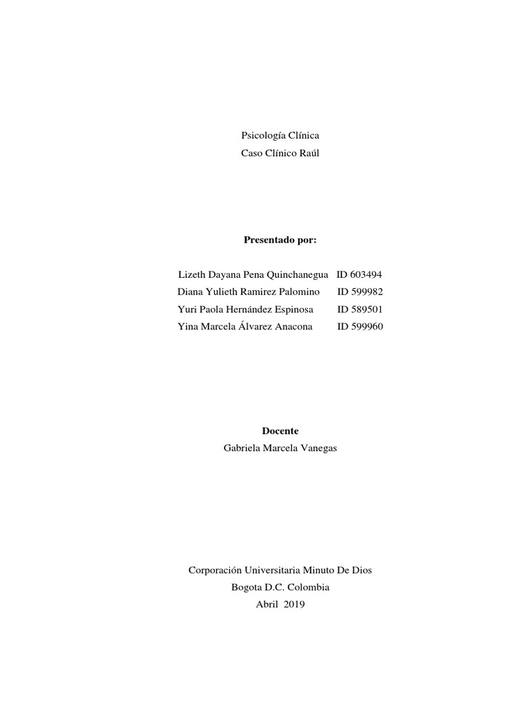 Caso Raul | PDF | Ira | Manual Diagnóstico y Estadístico de los Trastornos Mentales