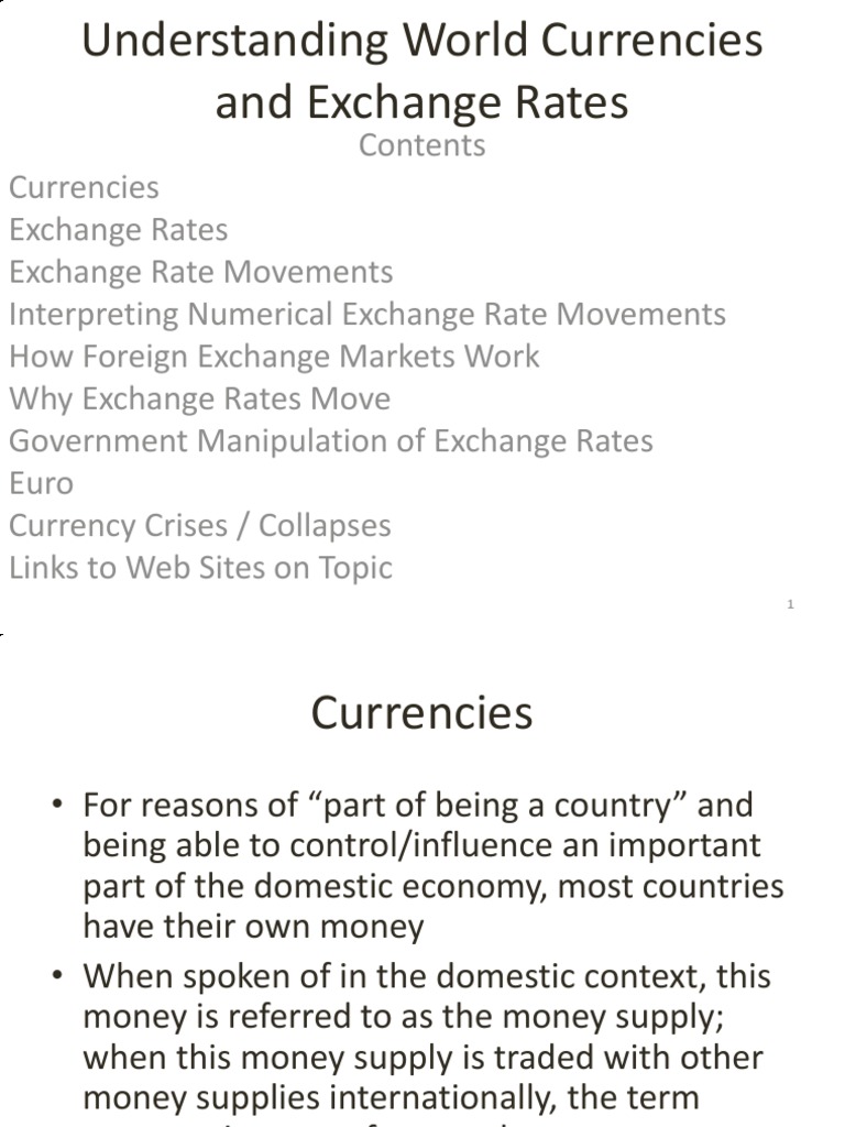 Understanding World Currencies and Exchange Rates | PDF | Exchange Rate ...