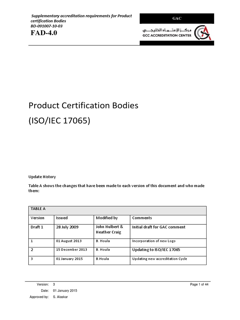 FAD 4.0 - IsO-IEC 17065 GAC Application Document | Download Free PDF ...