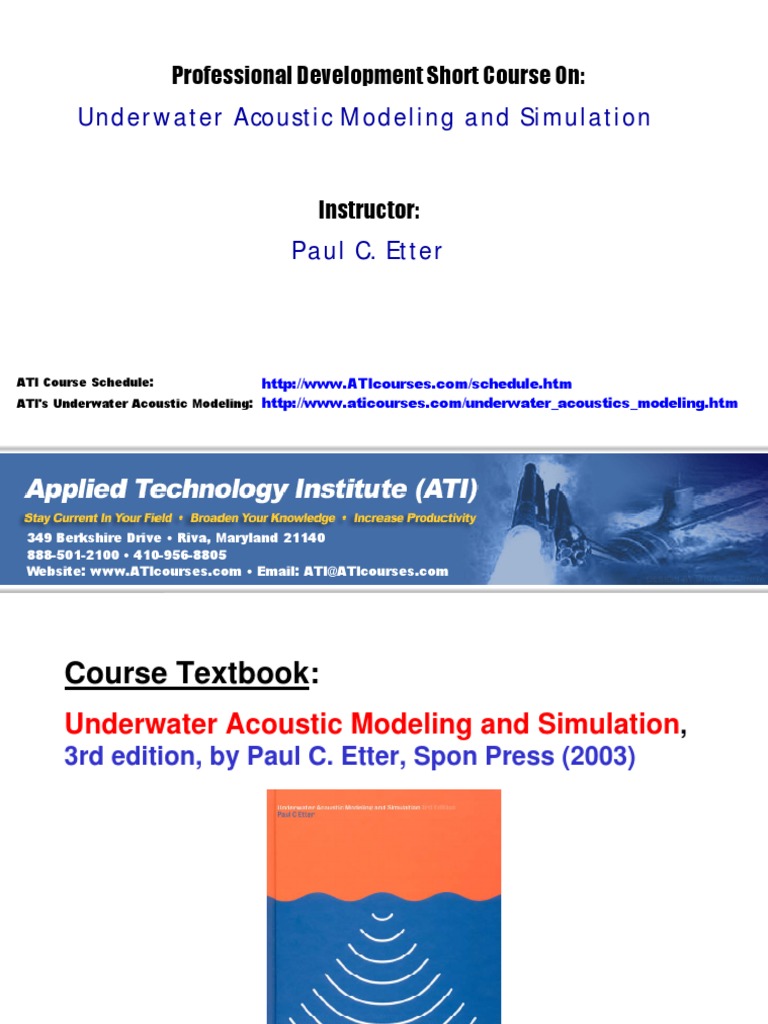 Underwater Acoustic Modeling & Sim | PDF | Mathematical Model | Acoustics