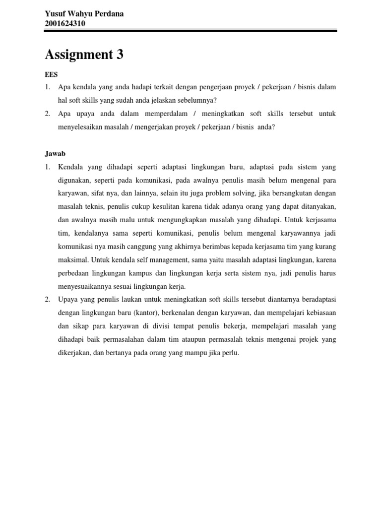 Assignment Bulan 3 EES | PDF