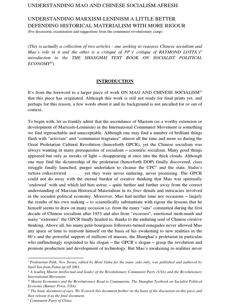 Reevaluating Mao and Chinese Socialism | PDF | Communism | Mao Zedong