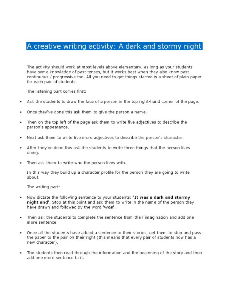Collaborative Storytelling Activity | PDF | Grammar | Cognition