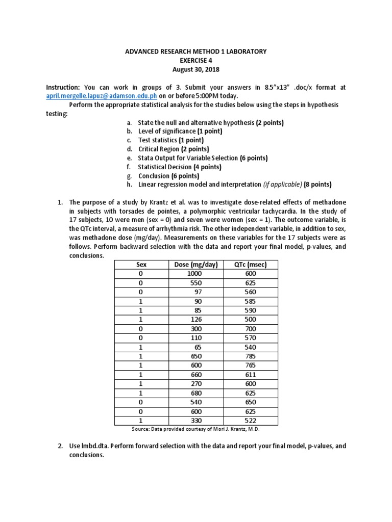 Exercise 4 | PDF | Statistics | Statistical Theory