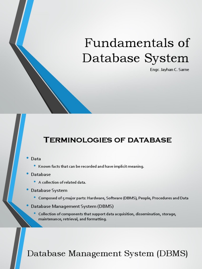Lesson 1 (Fundamentals of DBMS) PDF | PDF | Microsoft Access | Databases