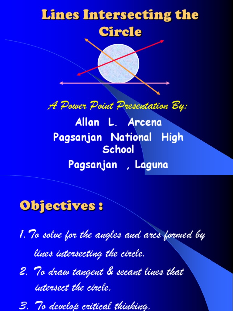 Lines Intersecting The Circle | PDF | Circle | Trigonometric Functions