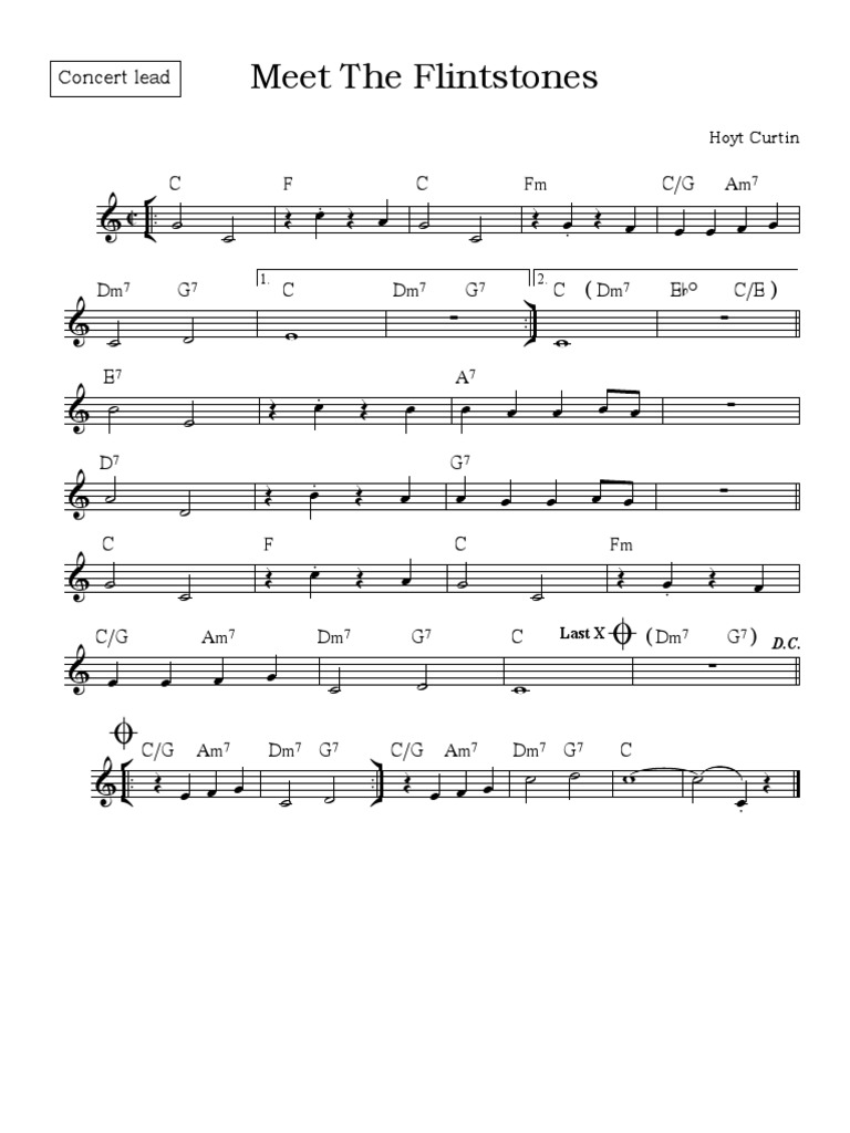 Meet The Flintstones: Sheet Music for the Iconic Flintstones Theme Song ...