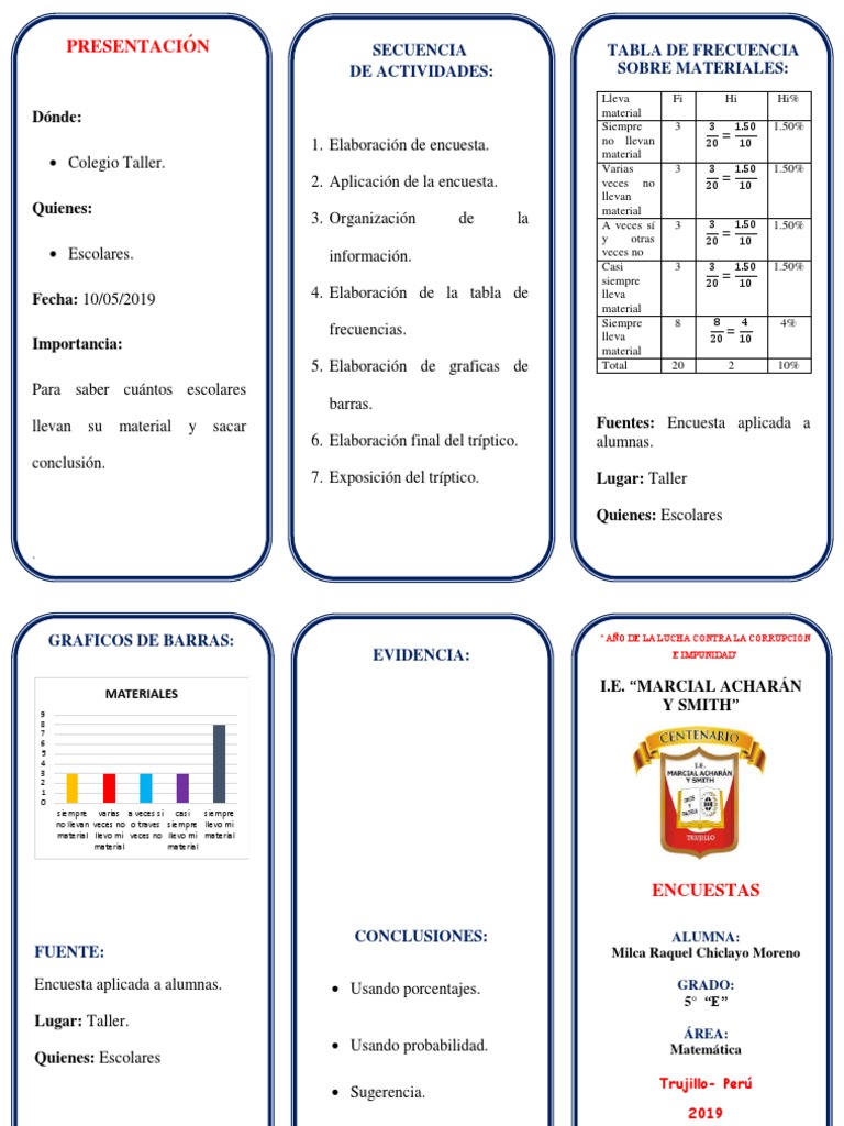 Triptico de Experimento | PDF | Enseñanza de matemática