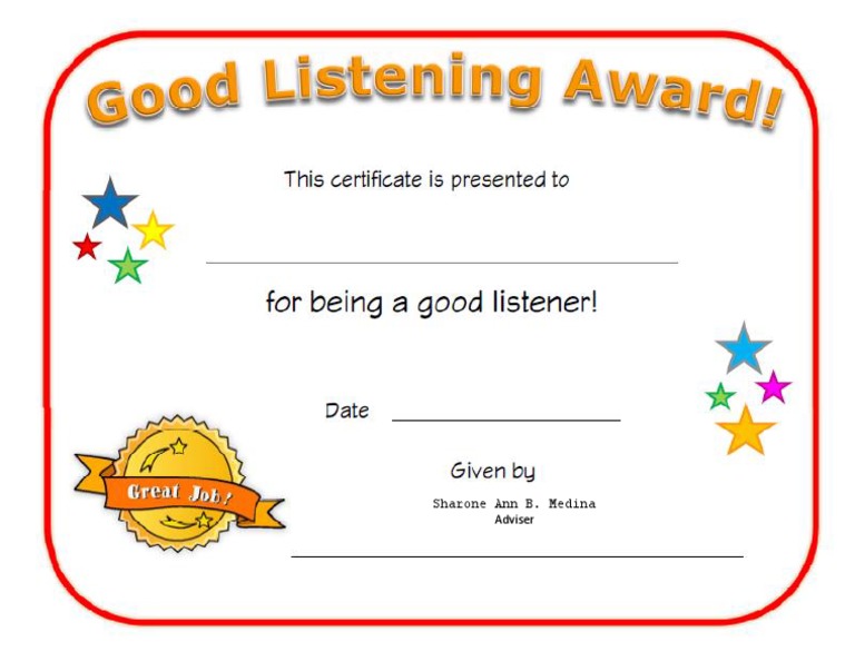 Good Listener Award | PDF