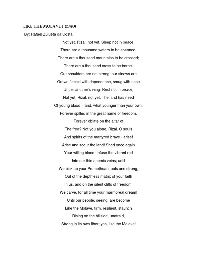 Like The Molave Paper | PDF | Philippines | Poetry