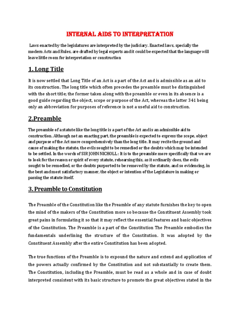 Interpritation of Statutes | PDF | Statutory Interpretation | Constitution