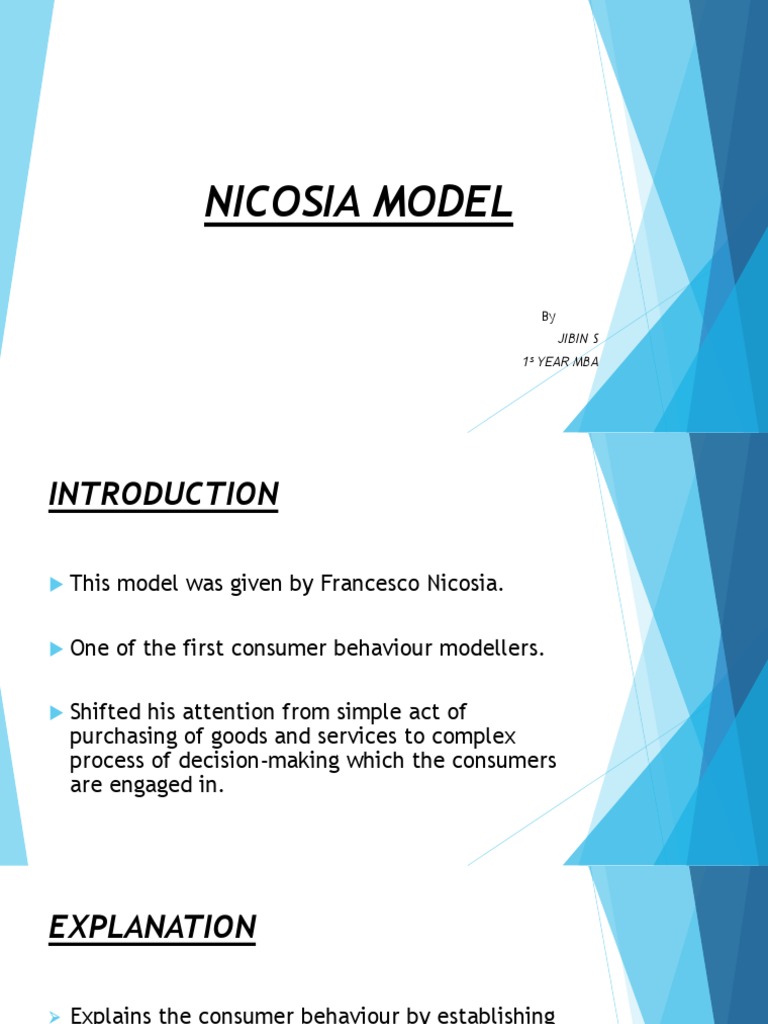 Nicosia Model: Jibin S 1 Year Mba | PDF | Business