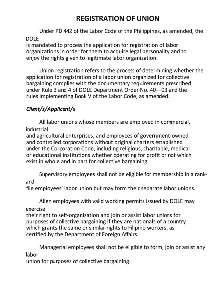 Registration of Union | PDF | Ratification | Trade Union