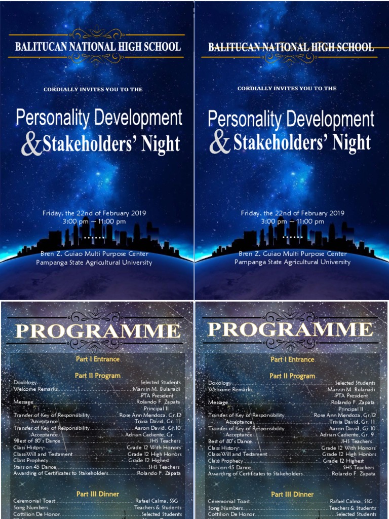 Stakeholders' Night Program 2019 | PDF | Educational Stages | Students