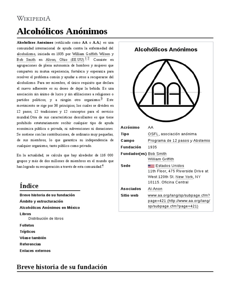 Alcohólicos Anónimos PDF | PDF | alcoholicos anonimos | Rehabilitación de drogas