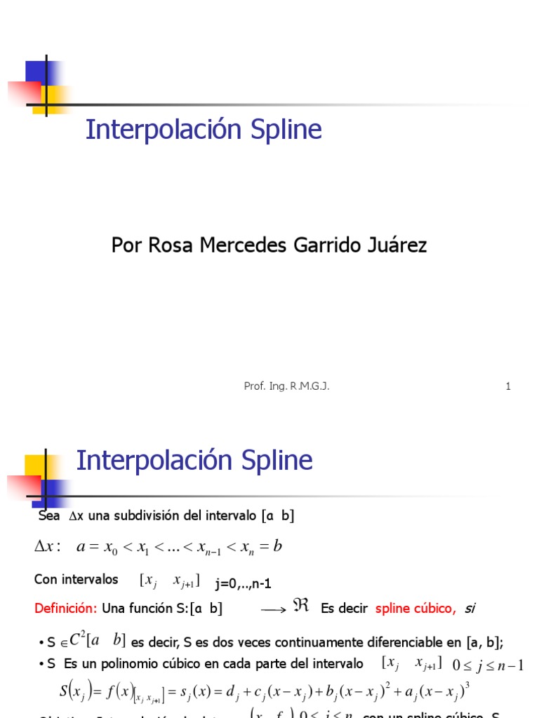 Interpolación Spline Cúbico: Teoría y Ejemplos | PDF | Spline ...
