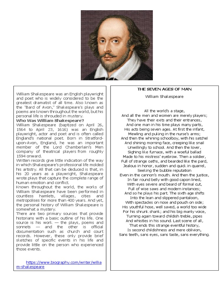 The Seven Ages of Man | PDF | William Shakespeare | Performing Arts