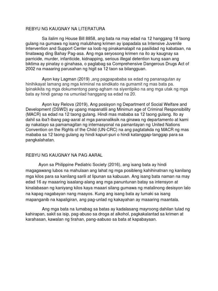 Rebyu NG Kaugnay Na Literatura | PDF