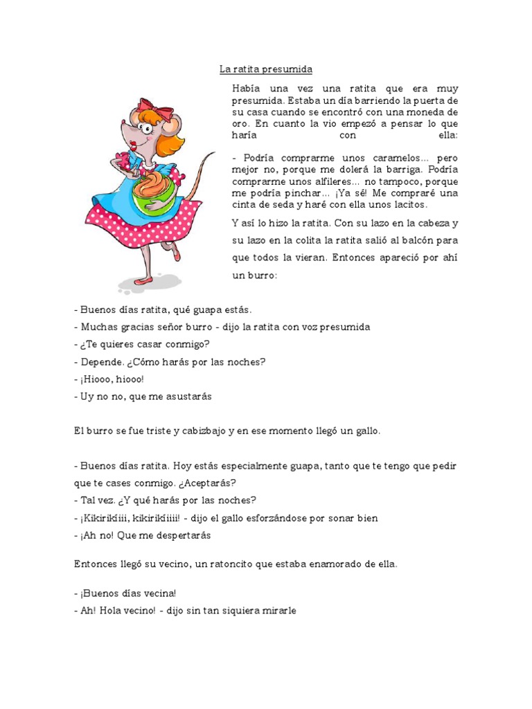 La ratita presumida: cuento completo | PDF | Ocio