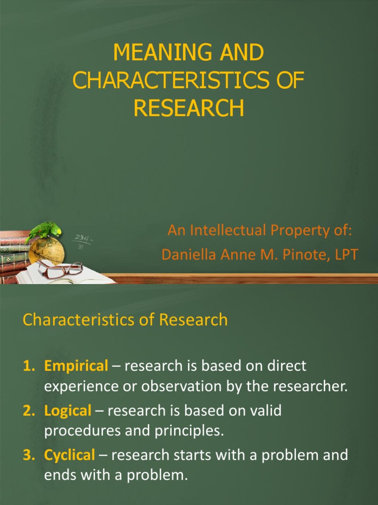 Meaning of Research and Its Characteristics | PDF | Scientific Method ...