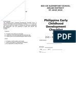 Philippine Early Childhood Development Checklist: Child's Record Form 2 ...
