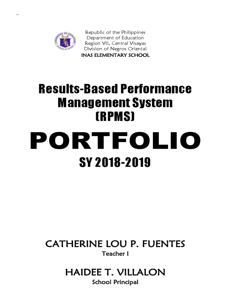 RPMS Cover Pages For KRAs and Objectives by RAQUEL S. NATAD | PDF ...
