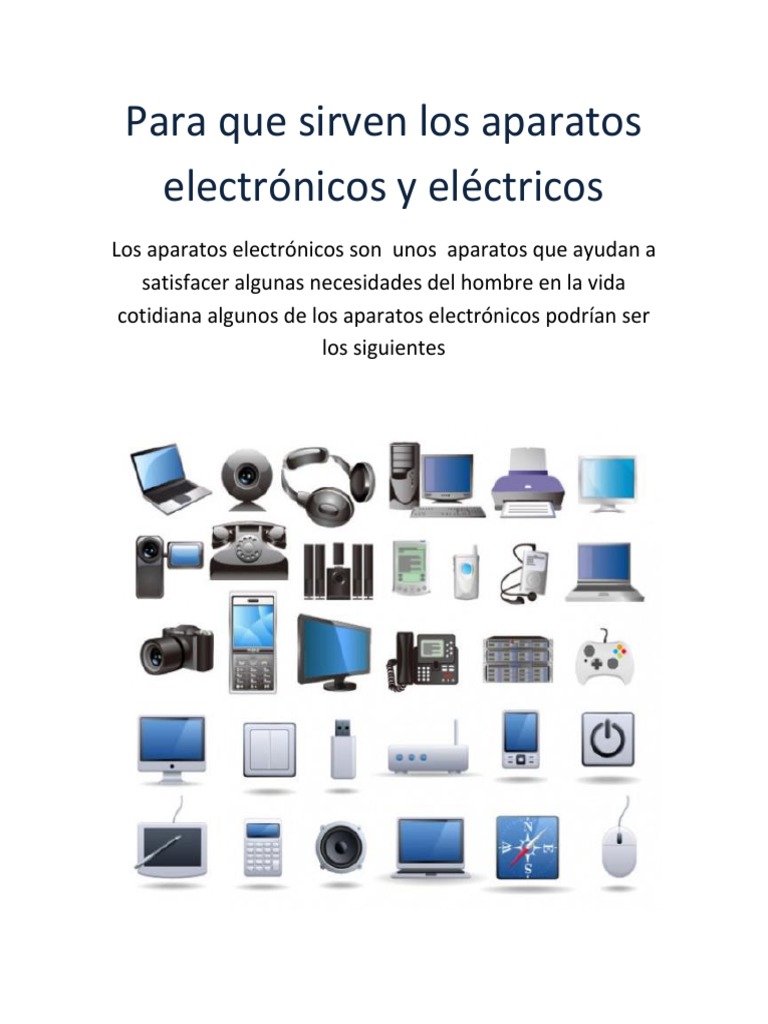 Para Que Sirven Los Aparatos Electrónicos y Eléctricos | PDF