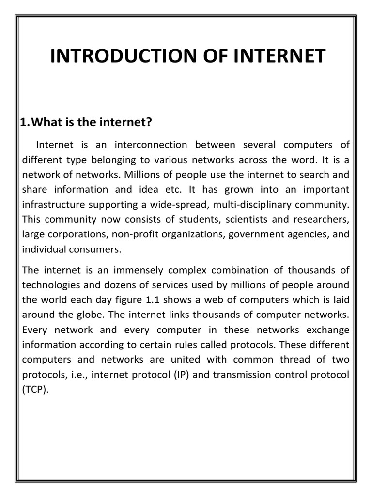 Introduction of Internet | PDF