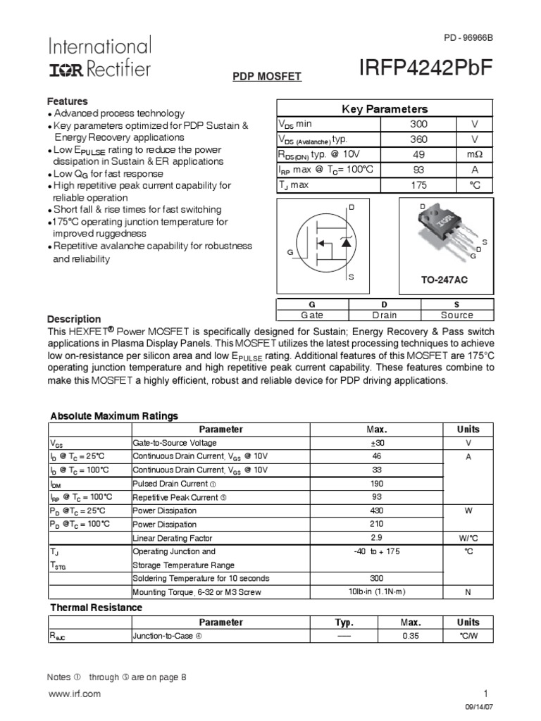 Mosfet 4242 | PDF | Mosfet | Field Effect Transistor