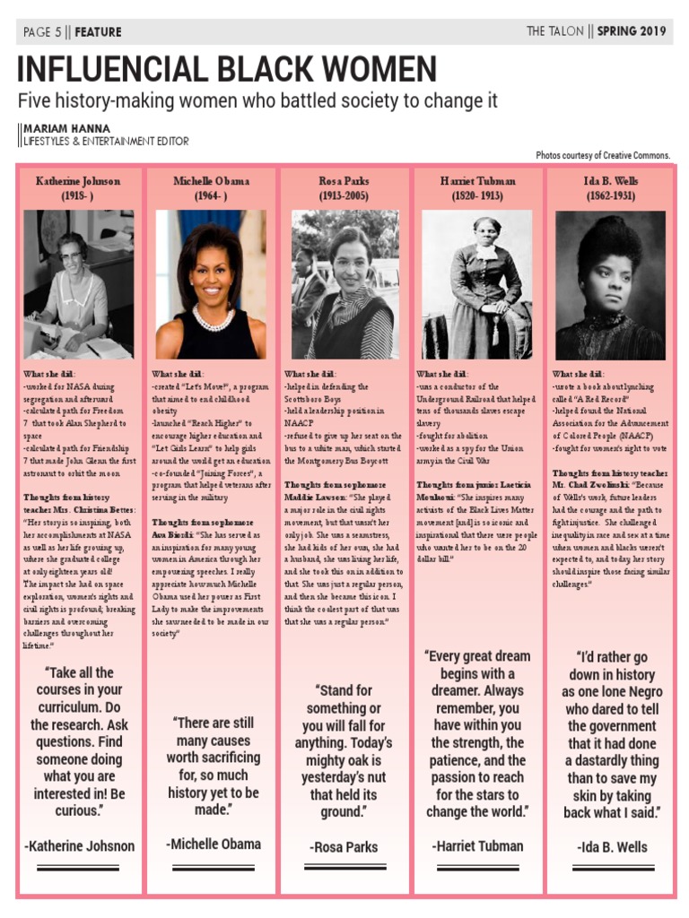 Influencial Black Women: Five History-Making Women Who Battled Society ...