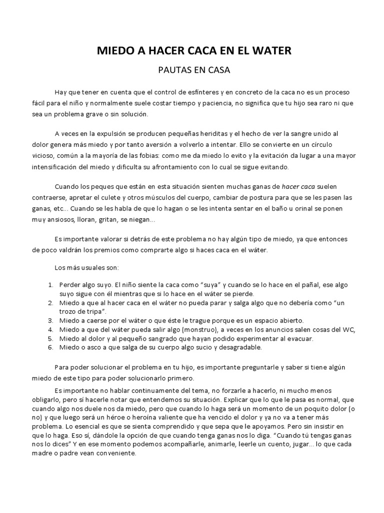 Miedo A Hacer Caca en El Water | PDF | Temor | Fobia