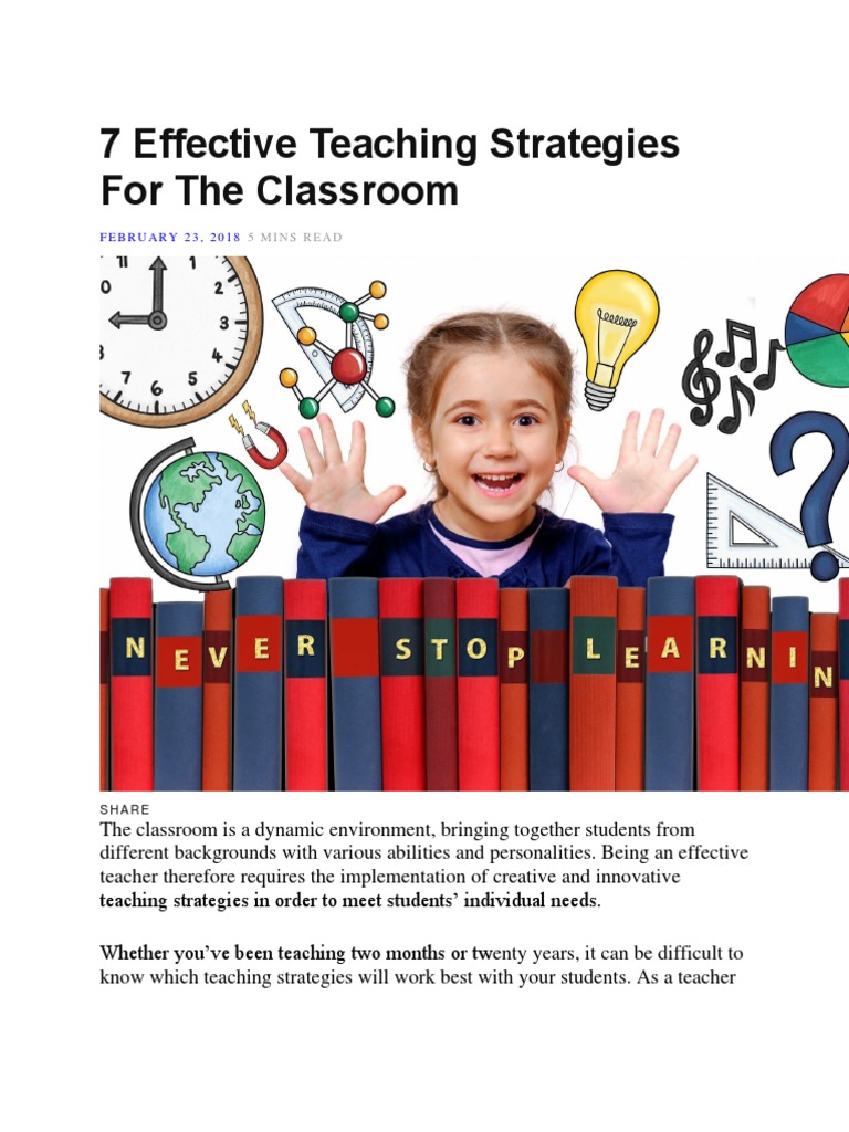 7 Effective Teaching Strategies For The Classroom Pdf Inquiry Based