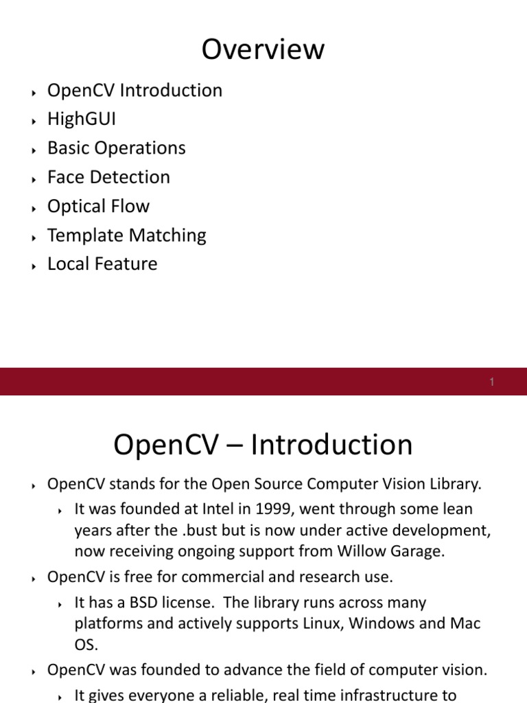 Opencv Introduction Highgui Basic Operations Face Detection Optical Flow Template Matching Local ...