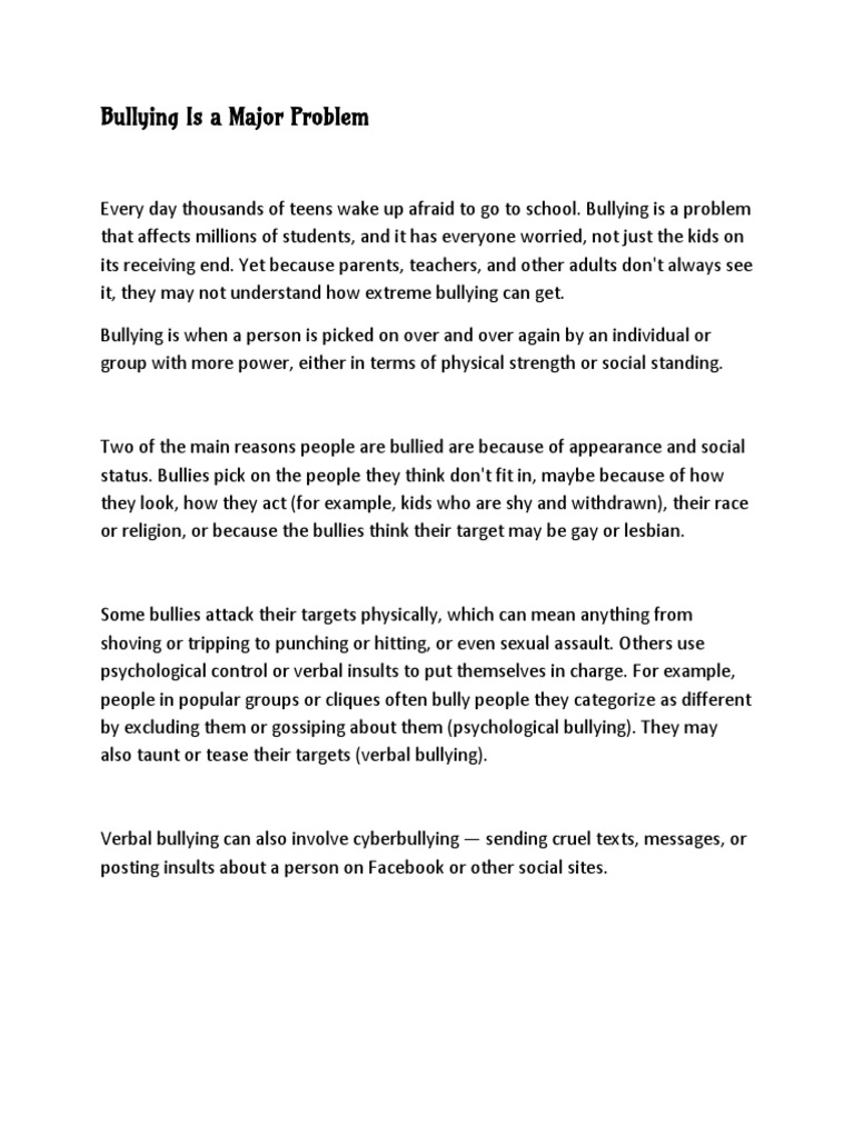 Understanding Teen Bullying | PDF | Bullying | Problem Behavior