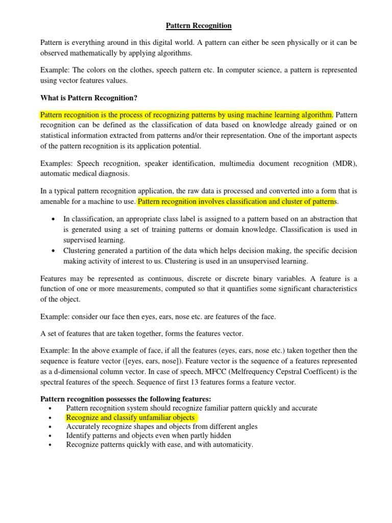 Pattern Recognition | PDF | Pattern Recognition | Statistical ...