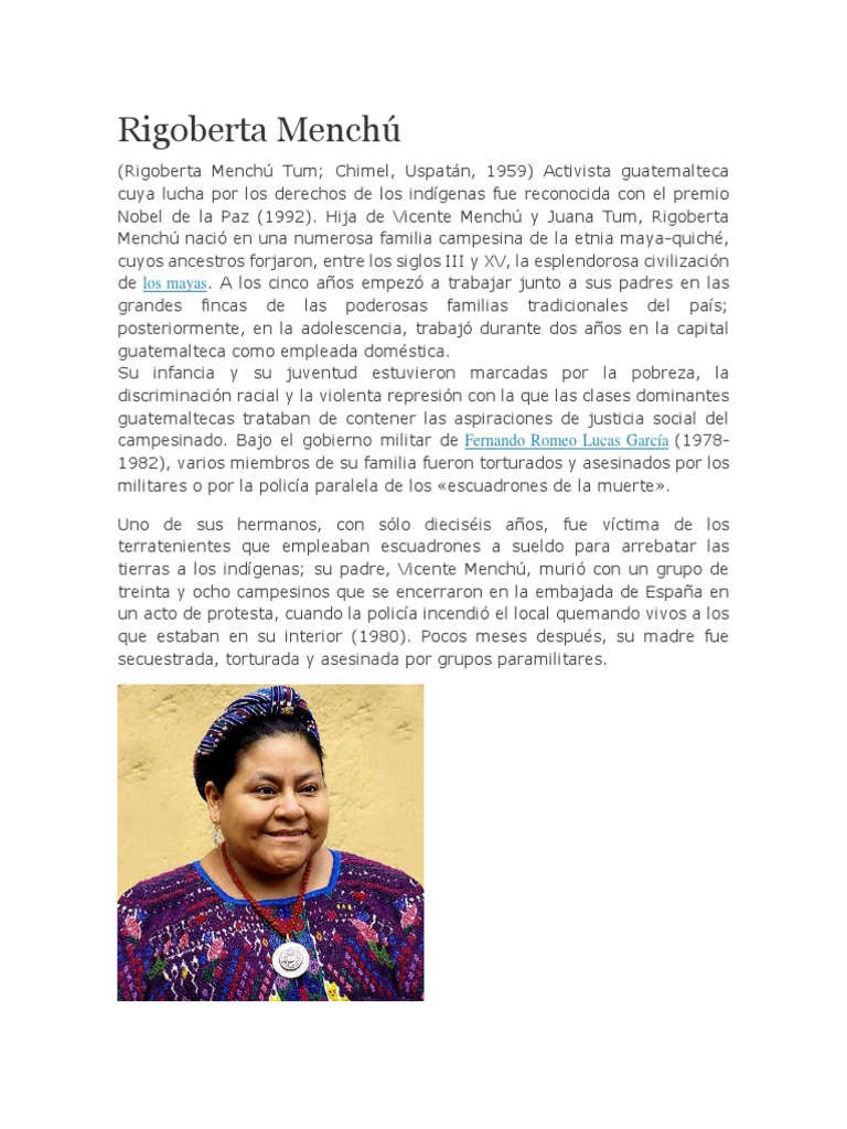 Rigoberta Menchú | PDF | Guatemala
