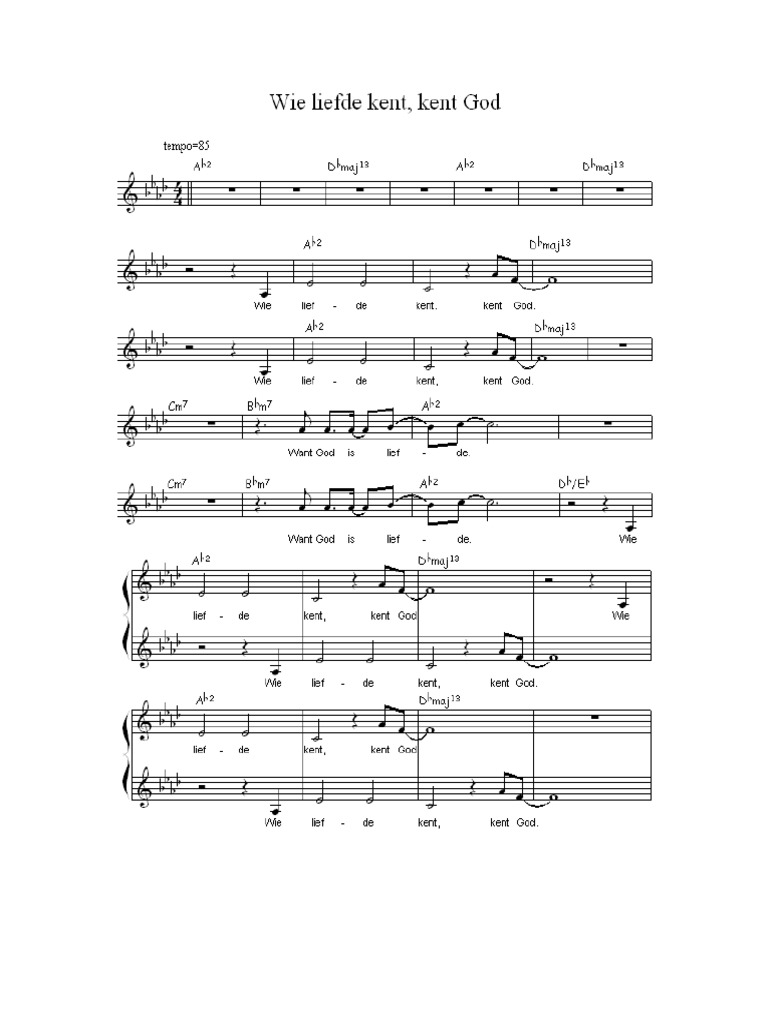 Wie Liefde Kent (Chords) | PDF